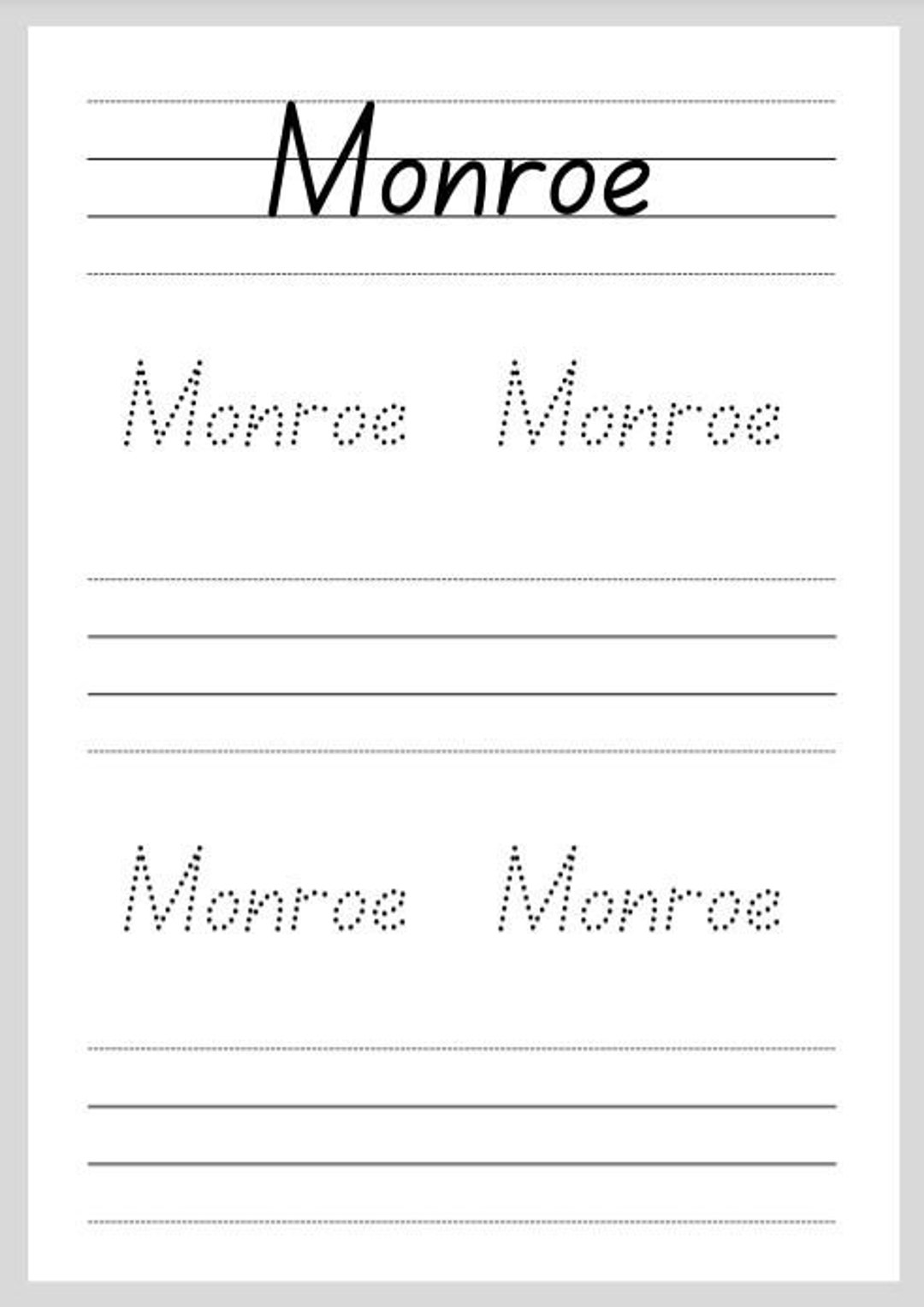 Name Tracing Worksheets (personalized) - Etsy