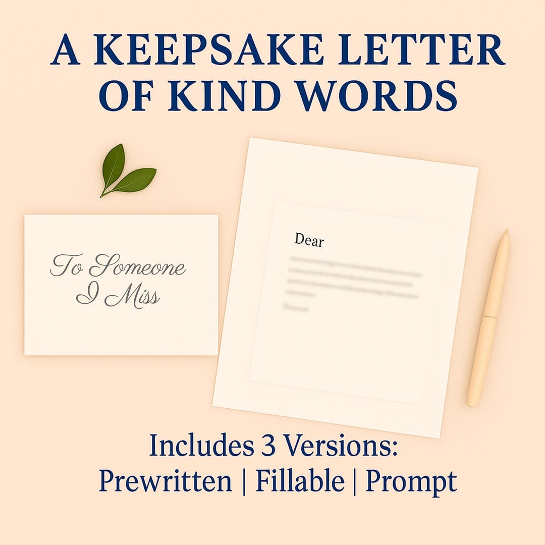 Keepsake Letter to Someone I Miss | Printable Writing Template (digital ...