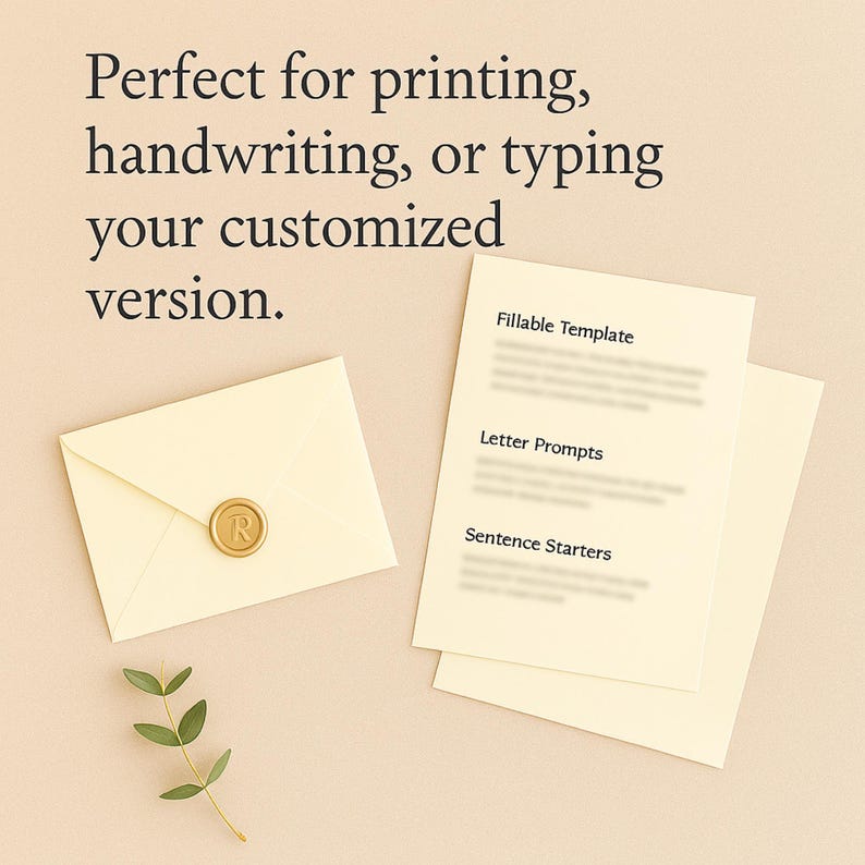 Wedding Day Letter to Partner | Printable Keepsake Template (digital ...