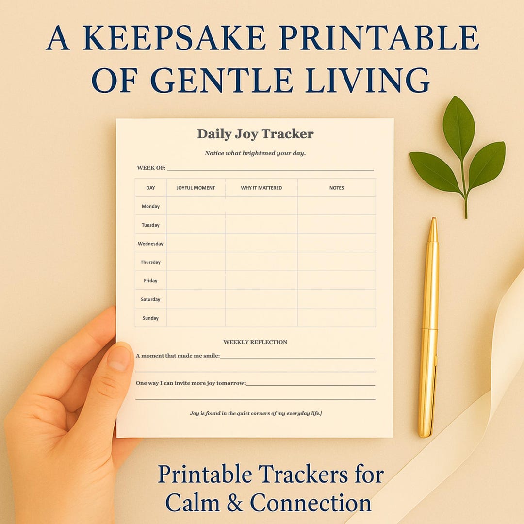 Daily Joy Tracker | Printable Gratitude Journal | Mindful Reflection ...