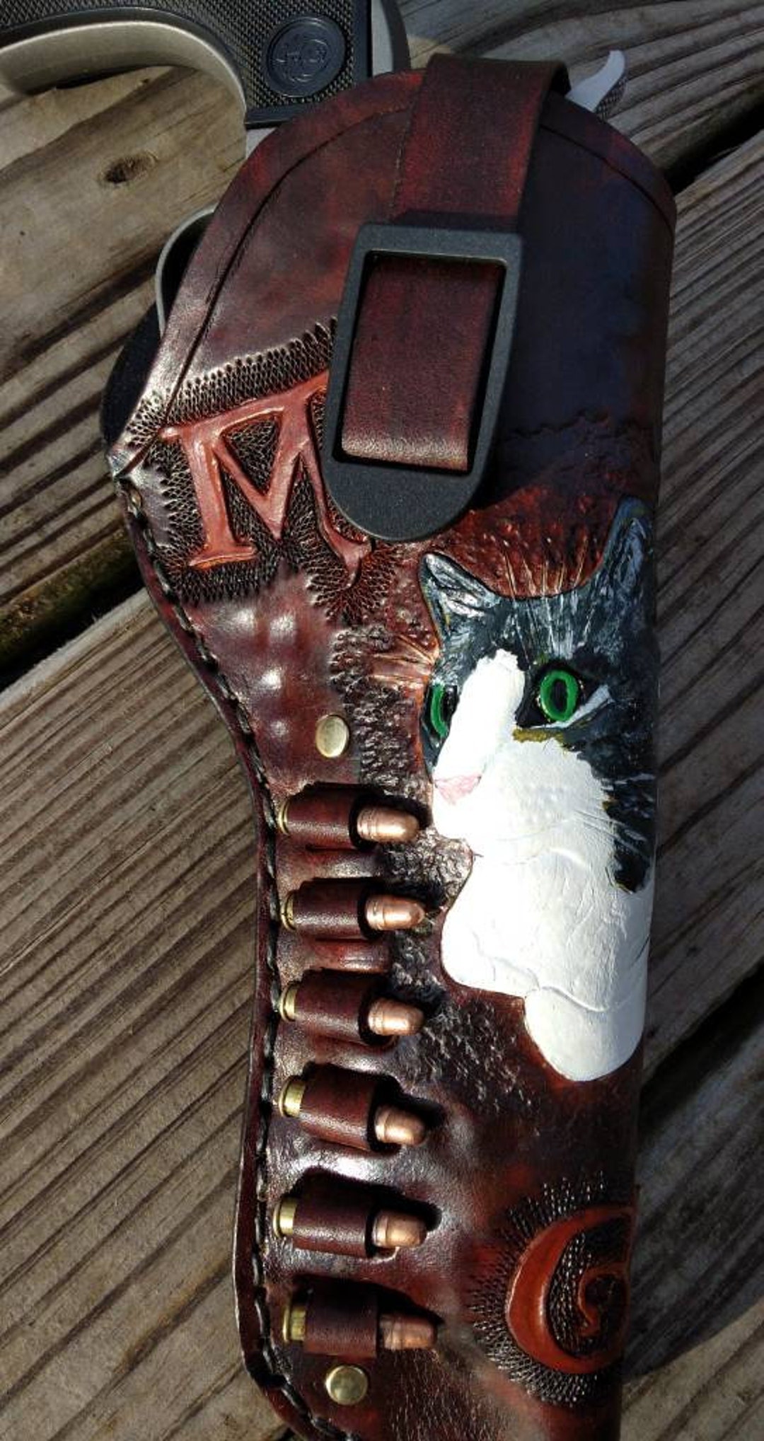 Freehand Engraved and Made From Scratch .22 Revolver Holster With ...