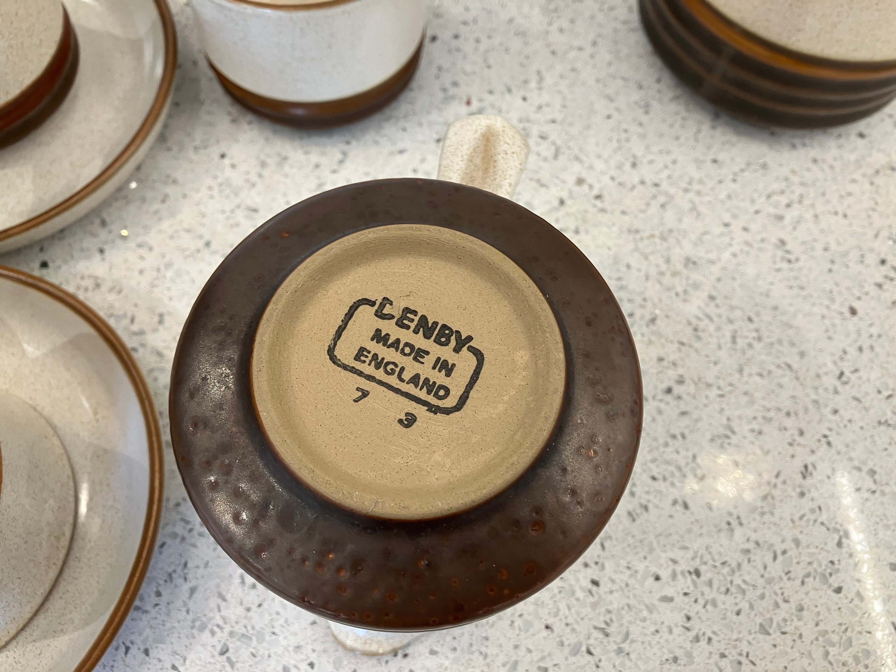 Vintage Denby “potters Wheel” Complete 6 Set Coffee Un- Used, Pristine ...