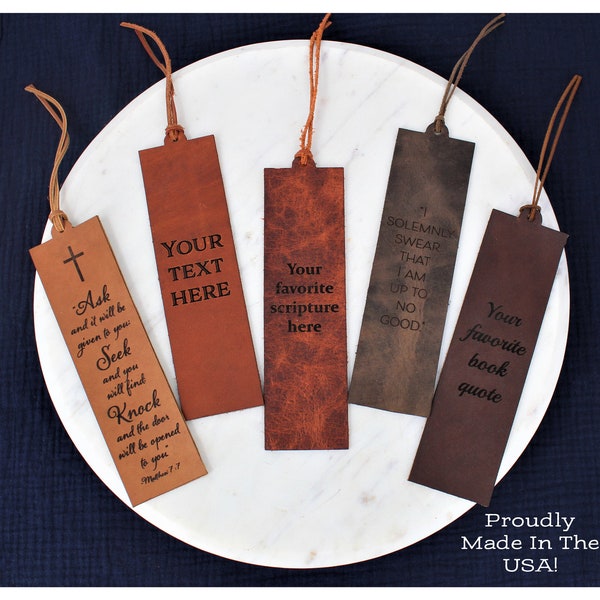 Custom Leather Logo Bookmark - Etsy