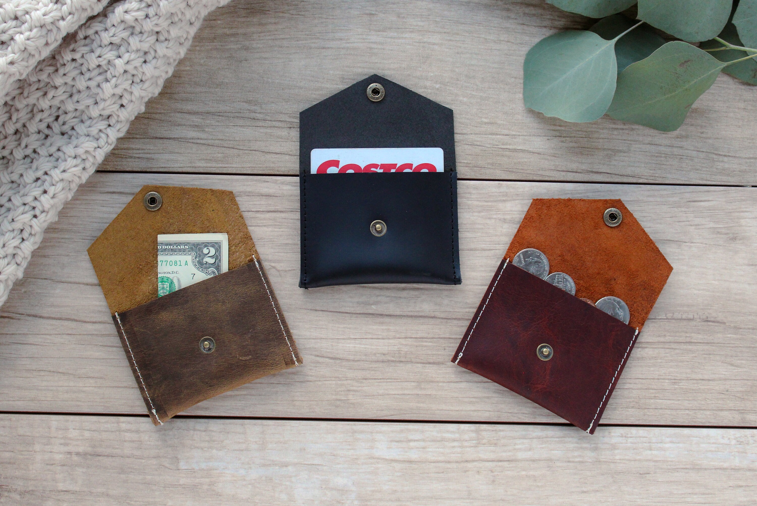 Leather Coin Purse, Personalized Coin Pouch, Leather Gift Card Holder ...