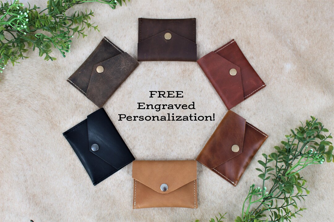 Leather Coin Purse, Personalized Coin Pouch, Leather Gift Card Holder ...