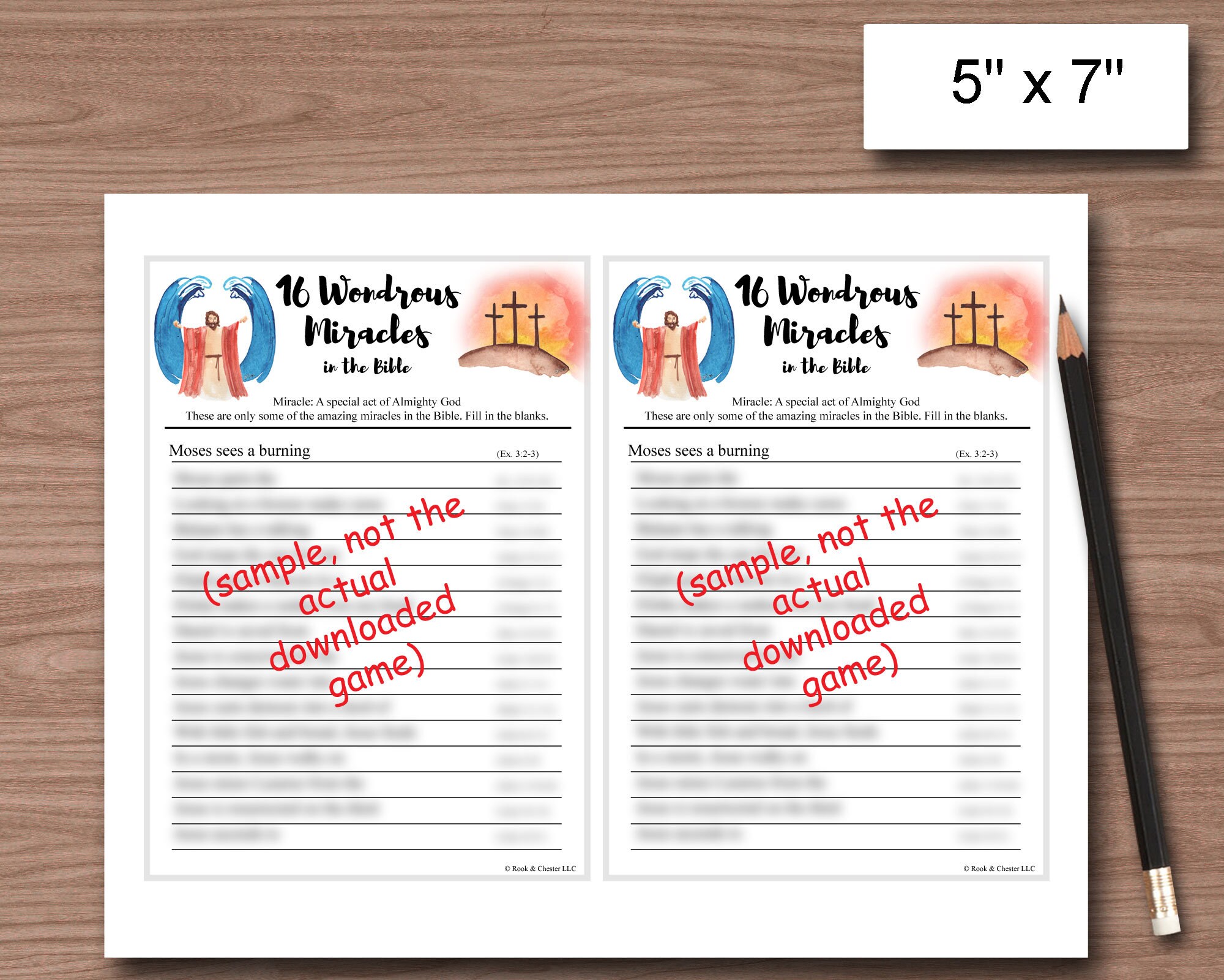 Bible Miracles Game Cute Original Watercolor Print Sunday School Home ...