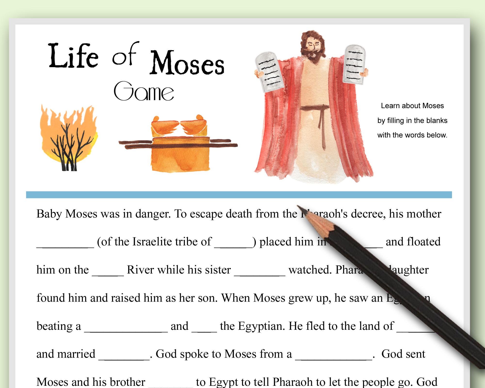 Life of Moses Game - Cute Original Watercolor Print - Sunday School ...