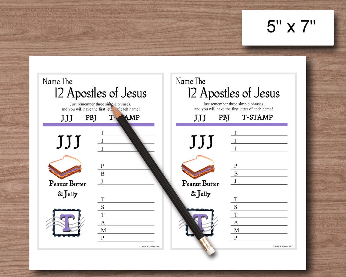 12 Apostles of Jesus Game - Cute Original Watercolor Art Print - Sunday ...