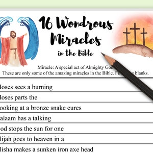 Bible Miracles Game Cute Original Watercolor Print Sunday School Home ...