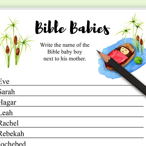 Babies in the Bible. Baby Shower Game. Instant Download - Etsy