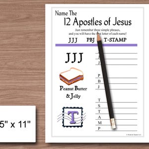 12 Apostles of Jesus Game - Cute Original Watercolor Art Print - Sunday ...