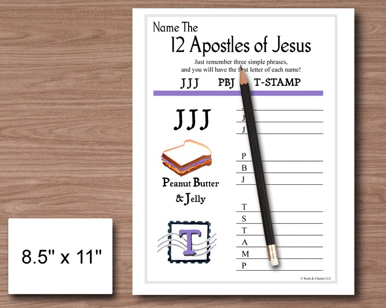 12 Apostles of Jesus Game - Cute Original Watercolor Art Print - Sunday ...