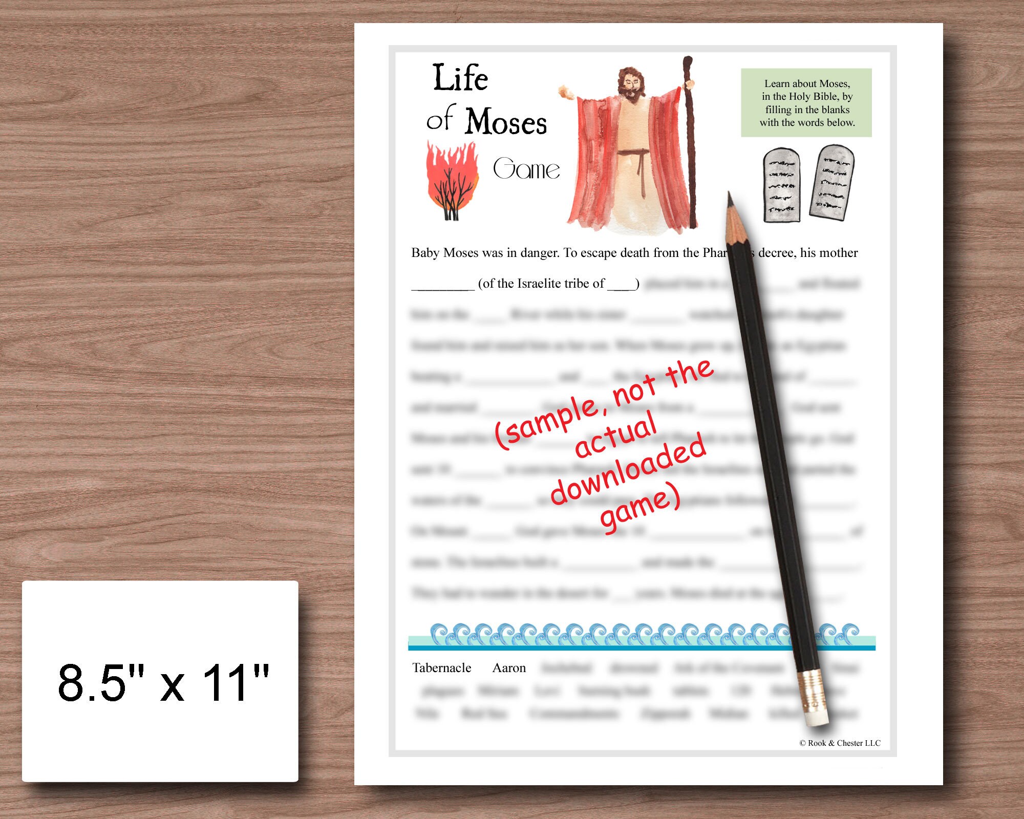 Life of Moses Game Cute Original Watercolor Print Sunday School Home ...