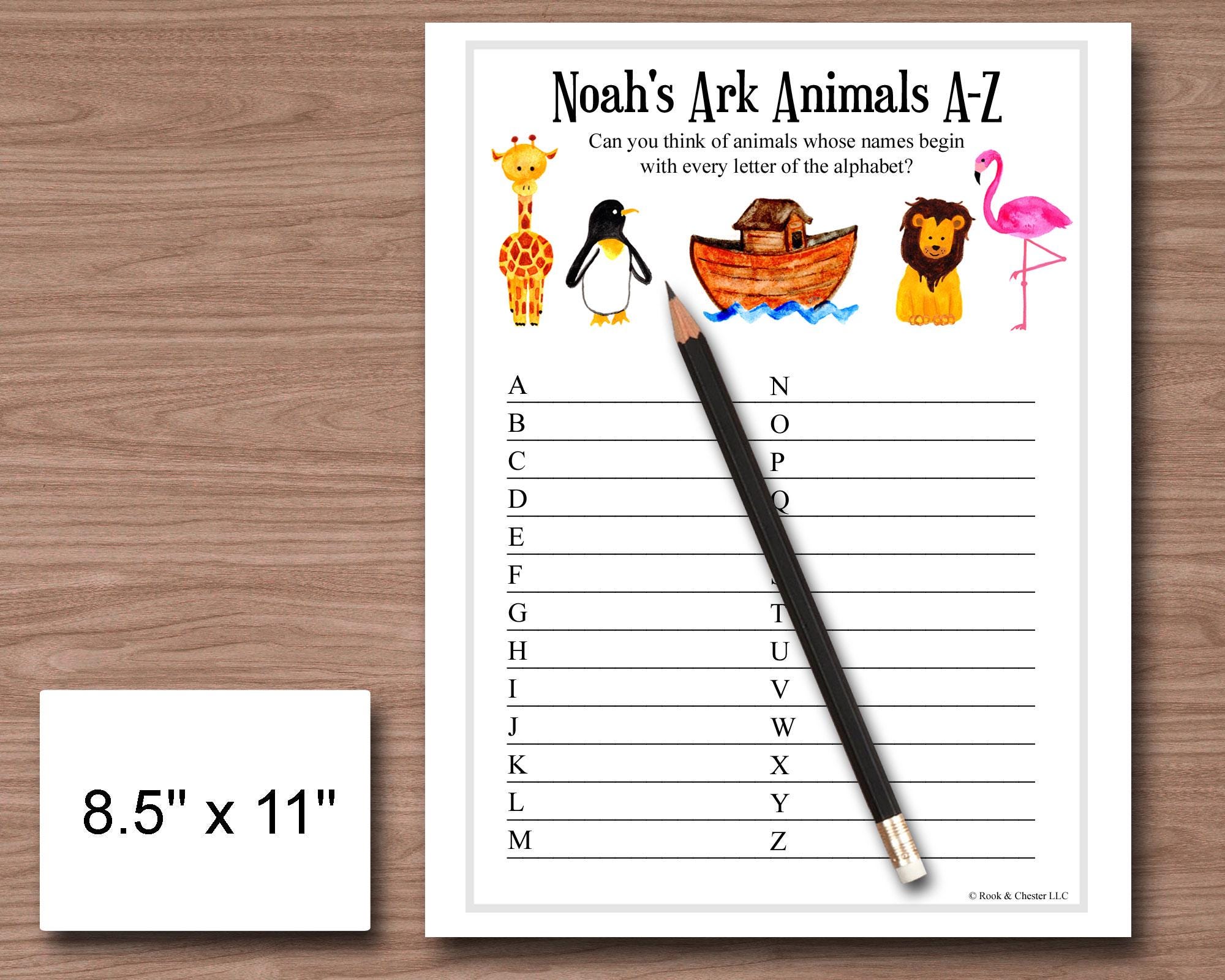 Noah’s Ark Animals Game - Original Watercolor Print - Sunday School ...