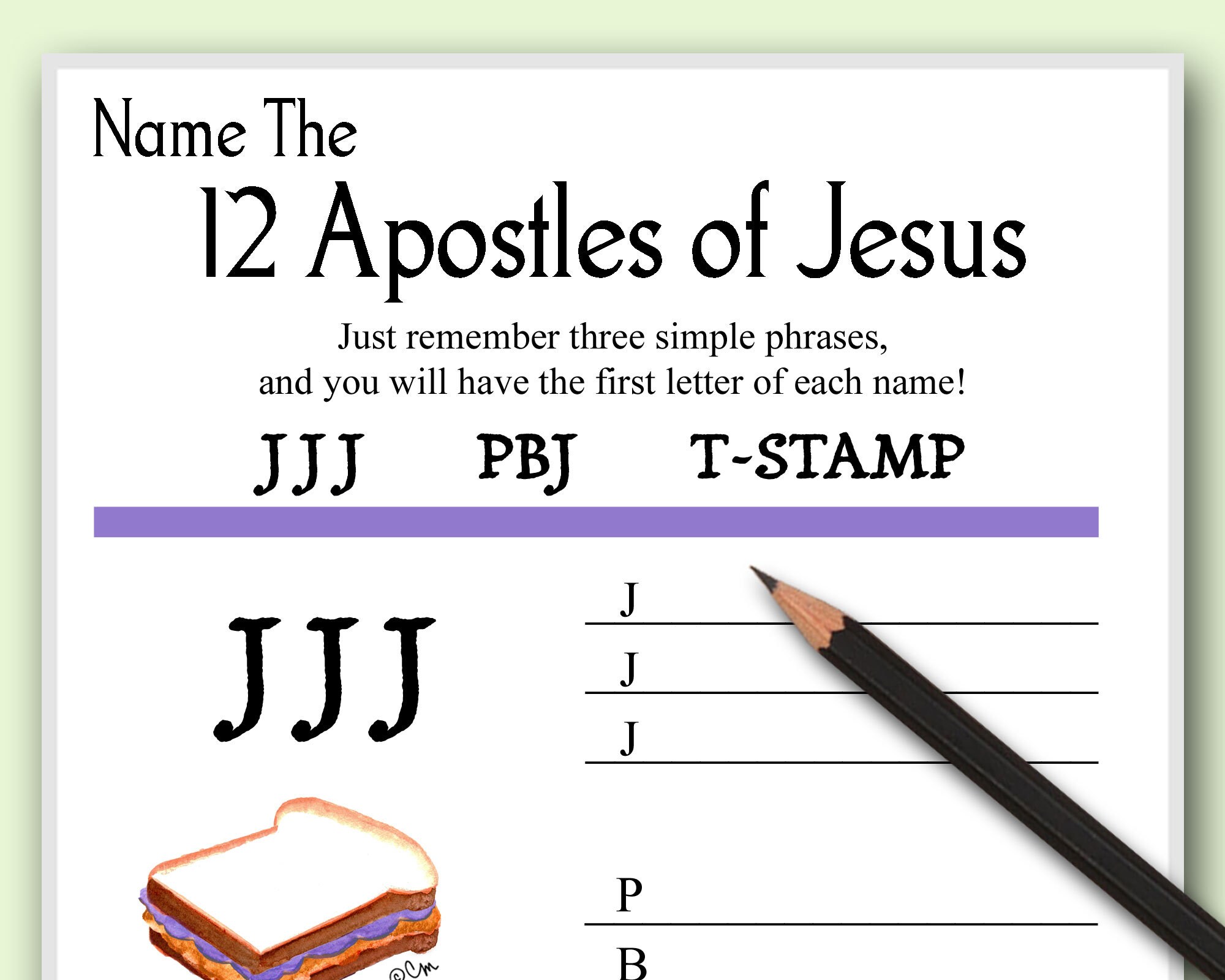 12 Apostles of Jesus Game Cute Original Watercolor Art Print | Etsy