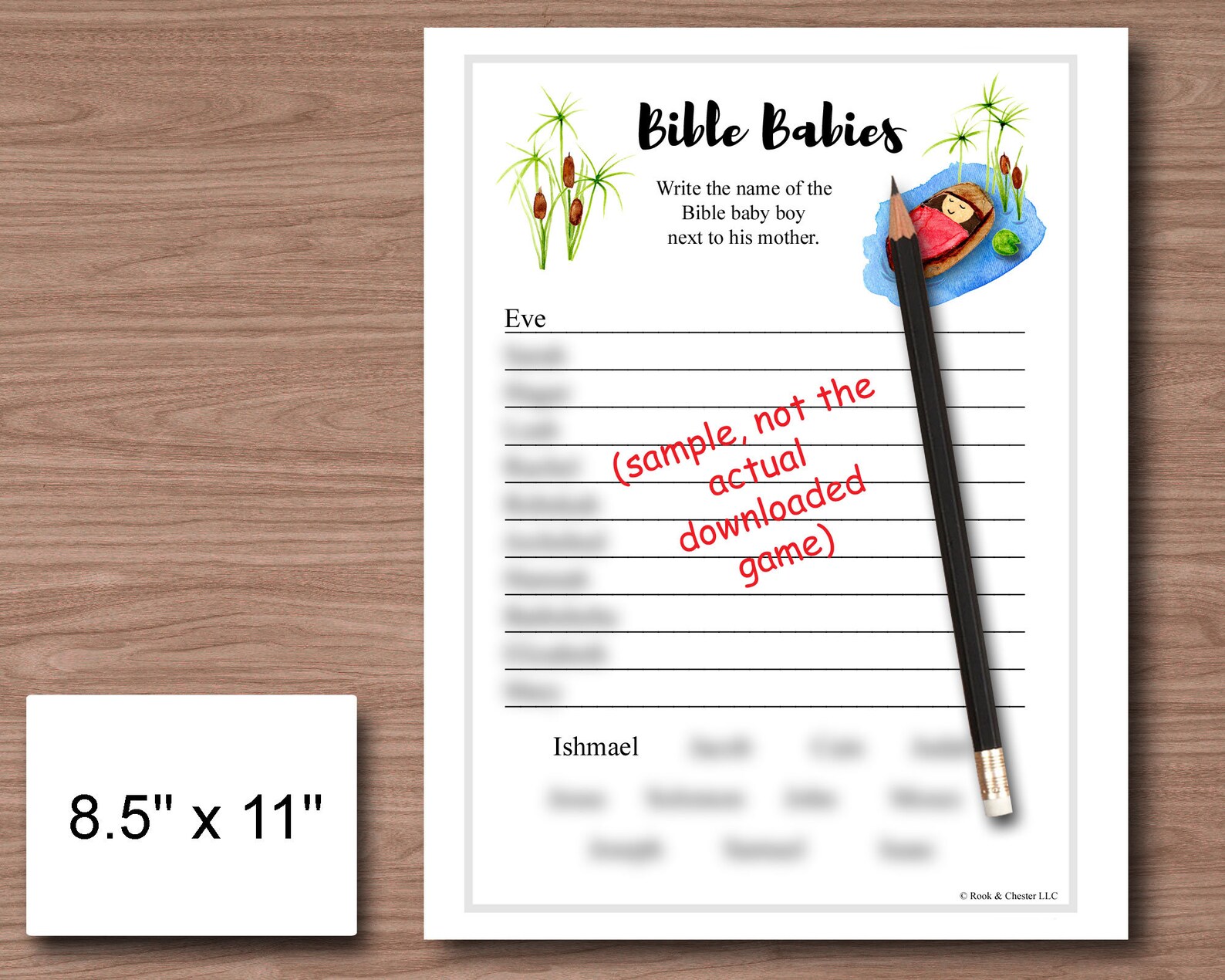 Bible Babies Shower Game Cute Original Watercolor Print Sunday School ...