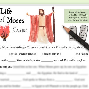 Life of Moses Game Cute Original Watercolor Print Sunday School Home ...