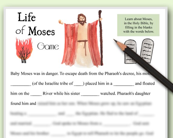 Life of Moses Game Cute Original Watercolor Print Sunday - Etsy