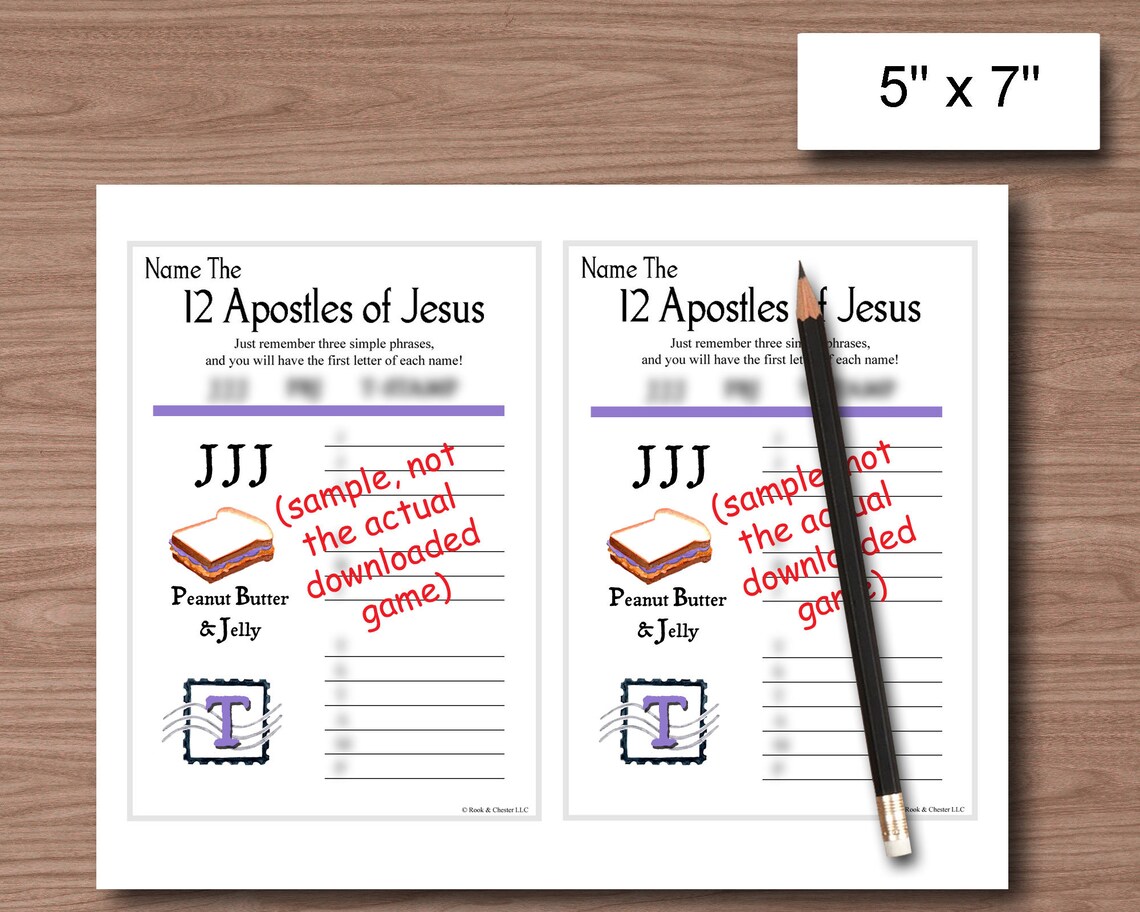 12 Apostles of Jesus Game Cute Original Watercolor Art Print Sunday ...