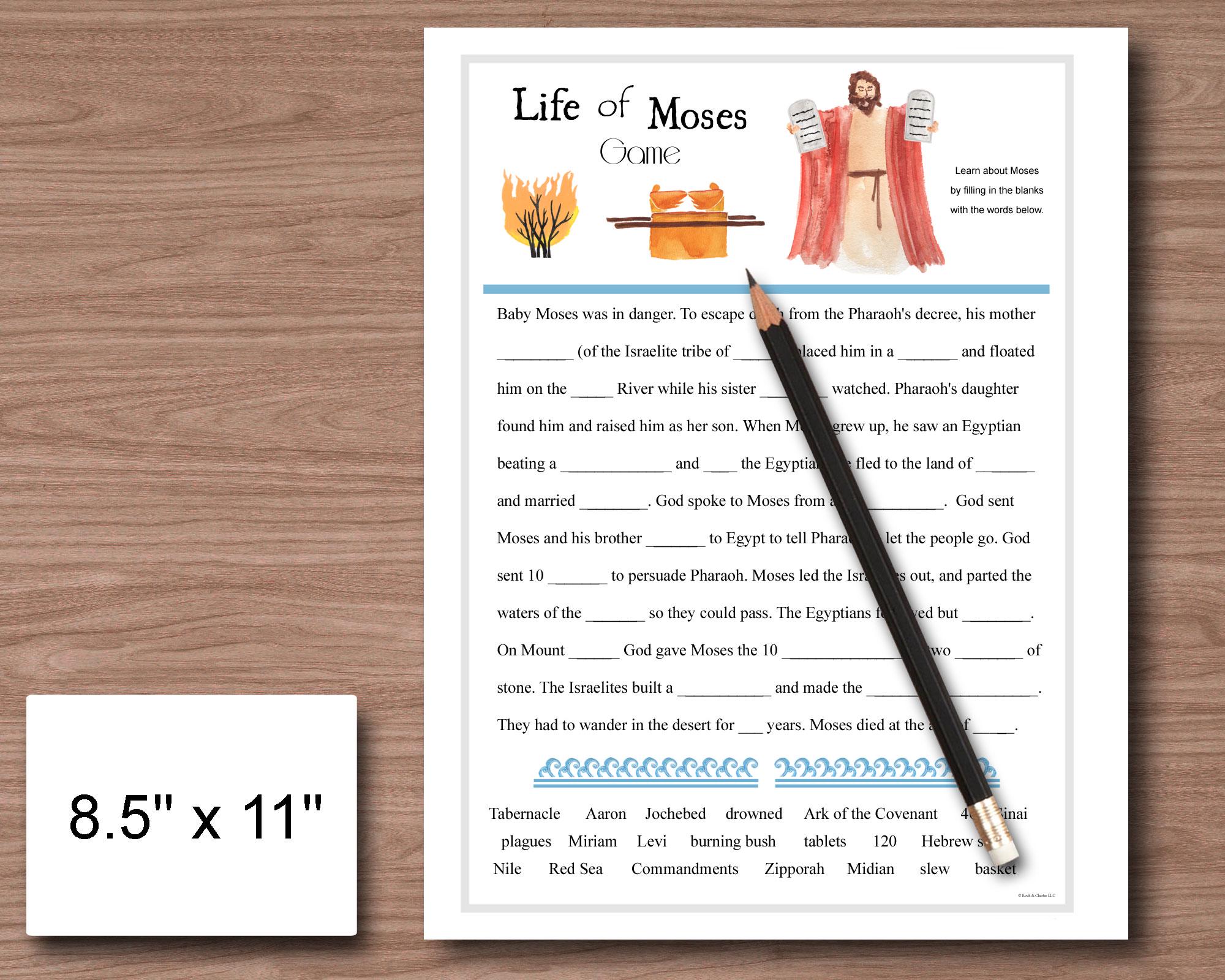 Life of Moses Game - Cute Original Watercolor Print - Sunday School ...