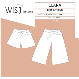 Clara Culotte & Shorts Pdf Sewing Pattern - Etsy UK