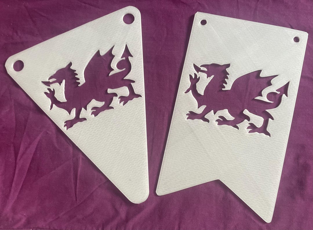 Welsh Dragon Wales Flag Pennant Pennon Burgee Guidon Stencil 30cm for ...