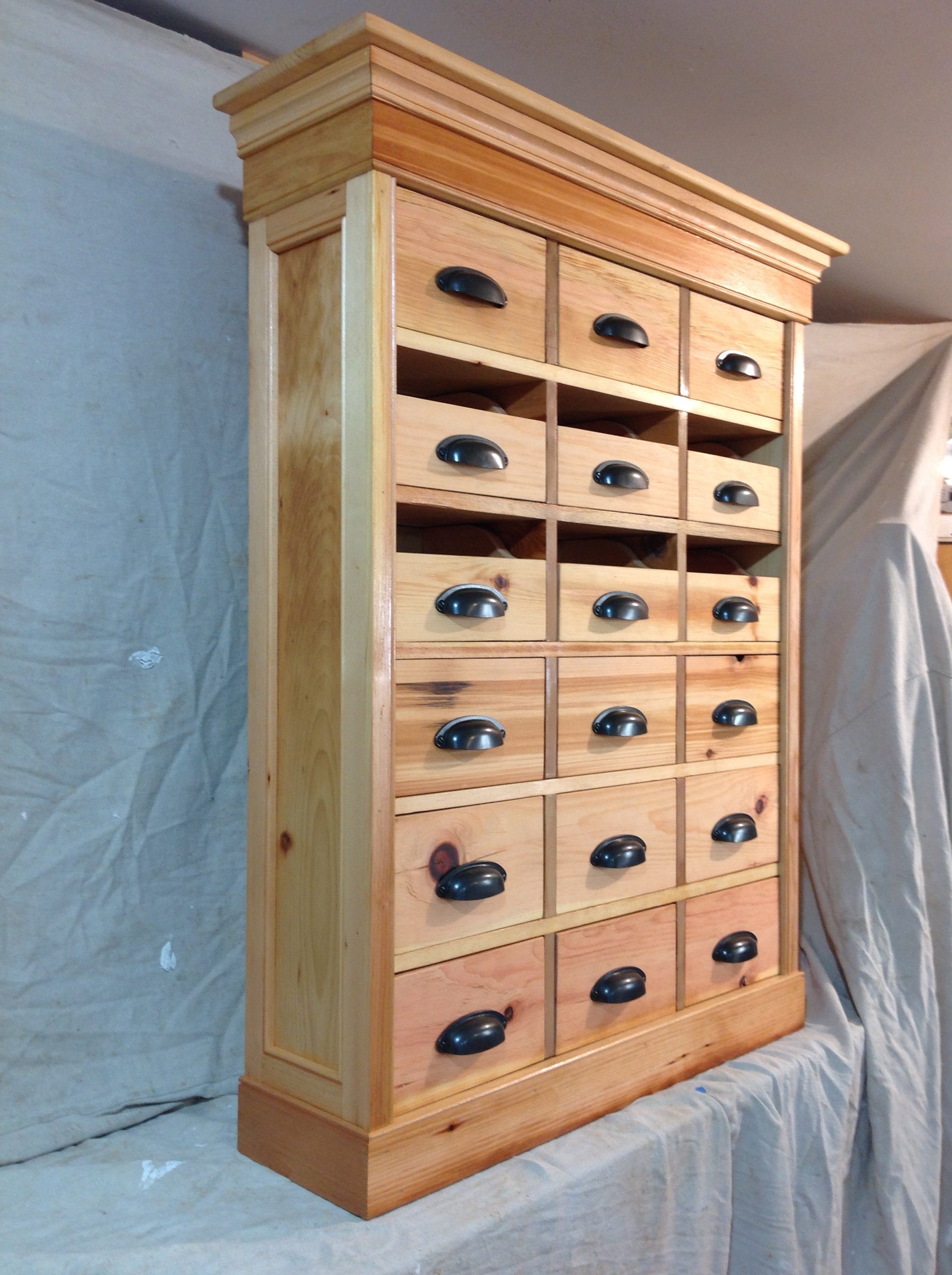 Reclaimed Lumber Apothecary Cabinet, 18 Drawer Storage - Etsy