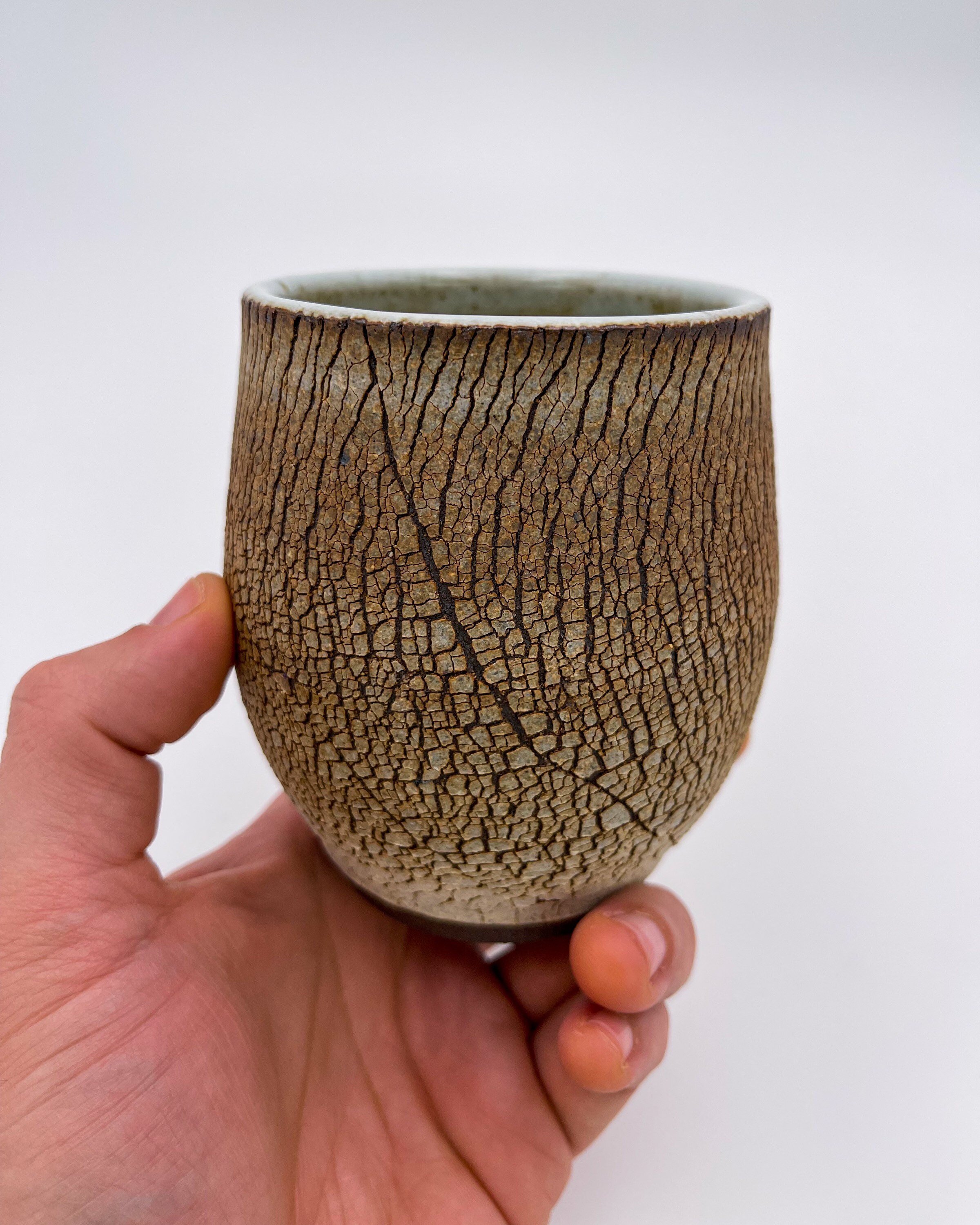Crackle Pottery Cup SKU: H261 - Etsy