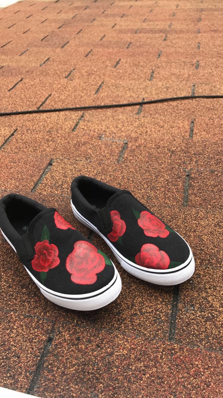 Rose Vans, Rose Shoes, Custom Sneakers - Etsy
