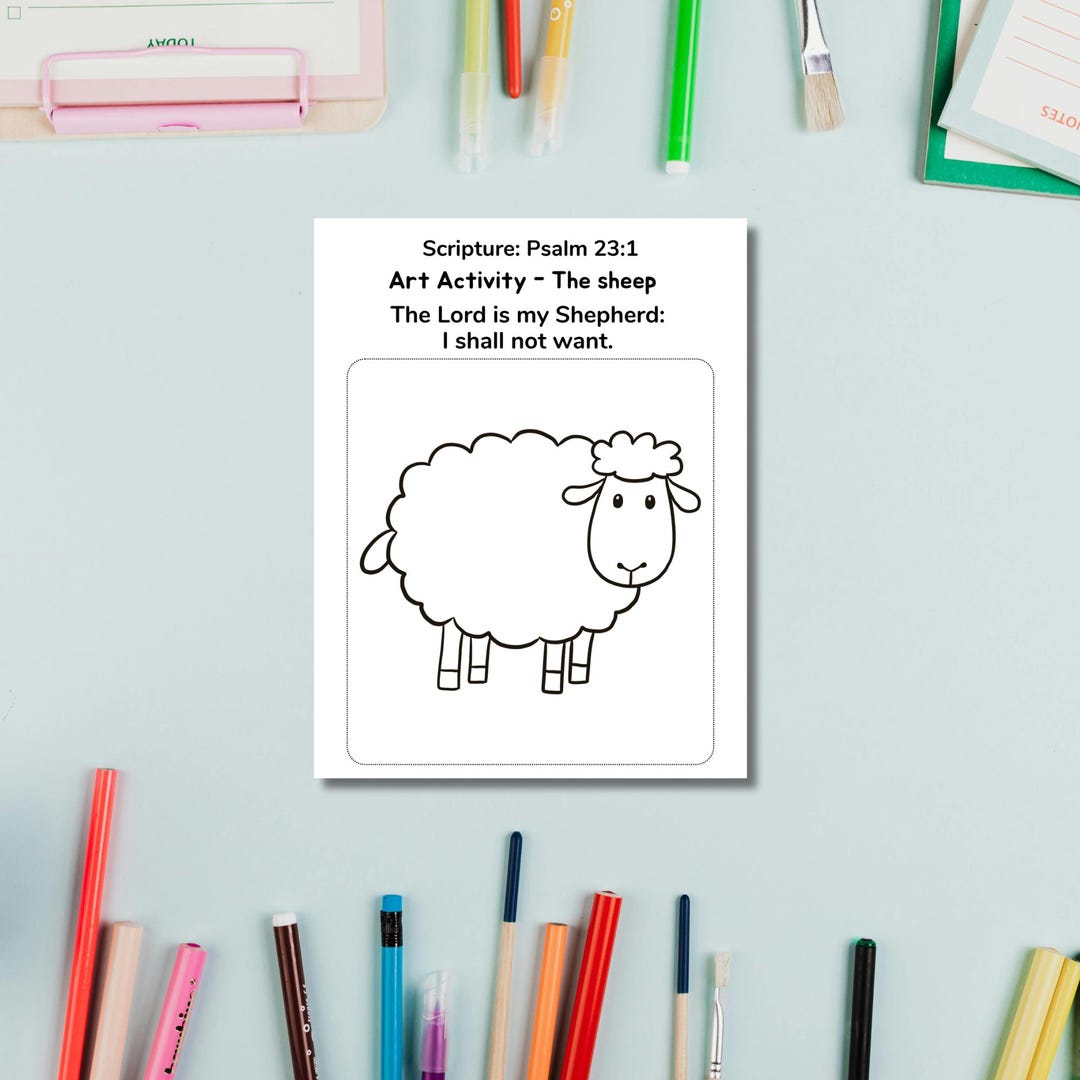 Psalm 23 the Lord is My Shepherd, the Sheep Activity Worksheet, Color ...
