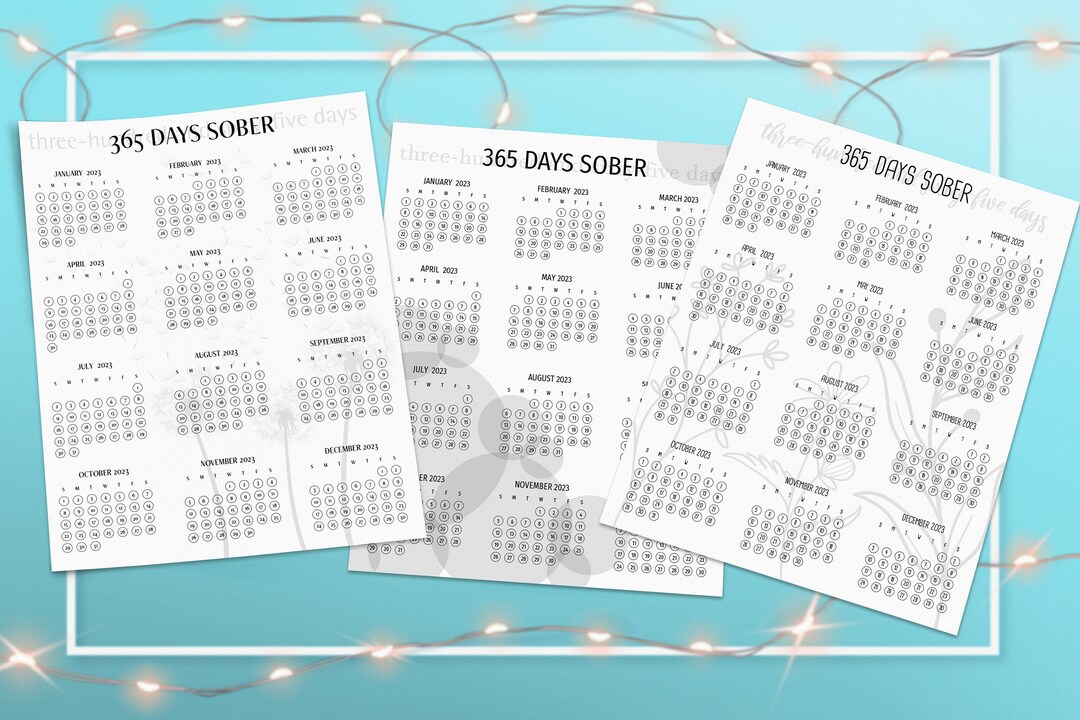 Sobriety and Recovery Calendar for 2023 Printable, Custom Option, Sober ...