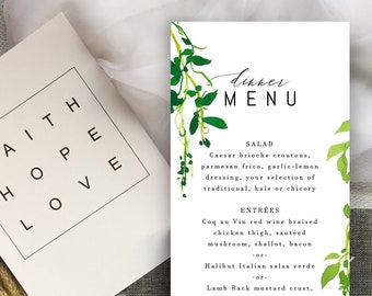 Decorations Serving & Dining Serena Skinny Menu Wedding menu Template ...