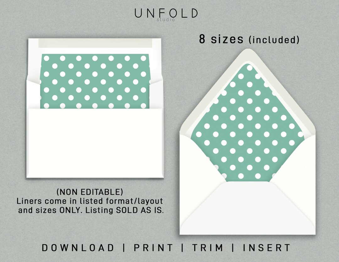 Printable Envelope Liner Templates 8 Envelope Types Included - Etsy