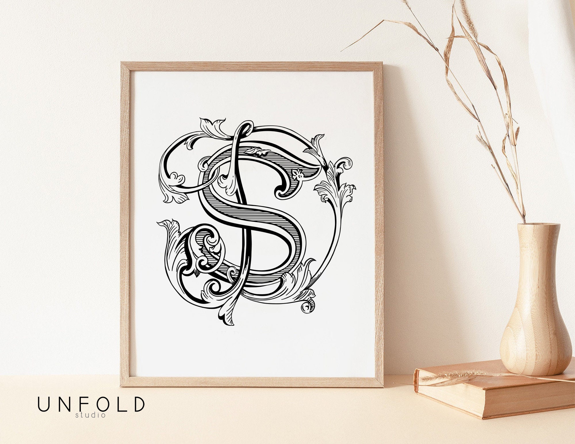 Namens-Initialen Vintage Monogramme Hochzeitsmonogramm | Etsy