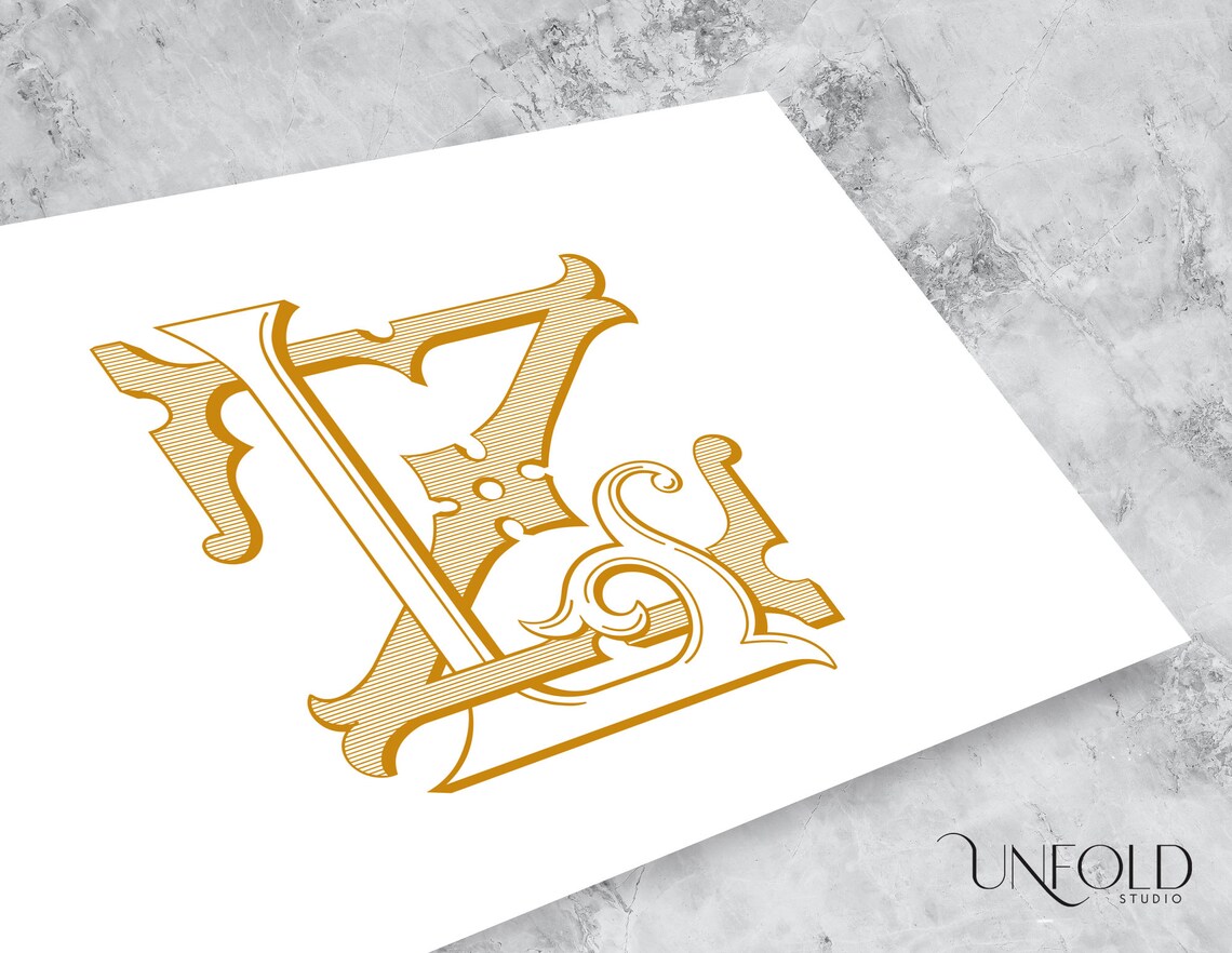 LZ or ZL Name Initials Classic Monograms Wedding Monogram - Etsy Canada