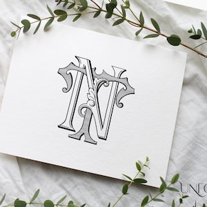 T & N Name Initials, Classic Monograms, Wedding Monogram, Two Initials ...