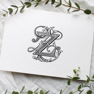 Z & Z Vintage Monograms, Wedding Monogram, Digital Download, Interwoven ...
