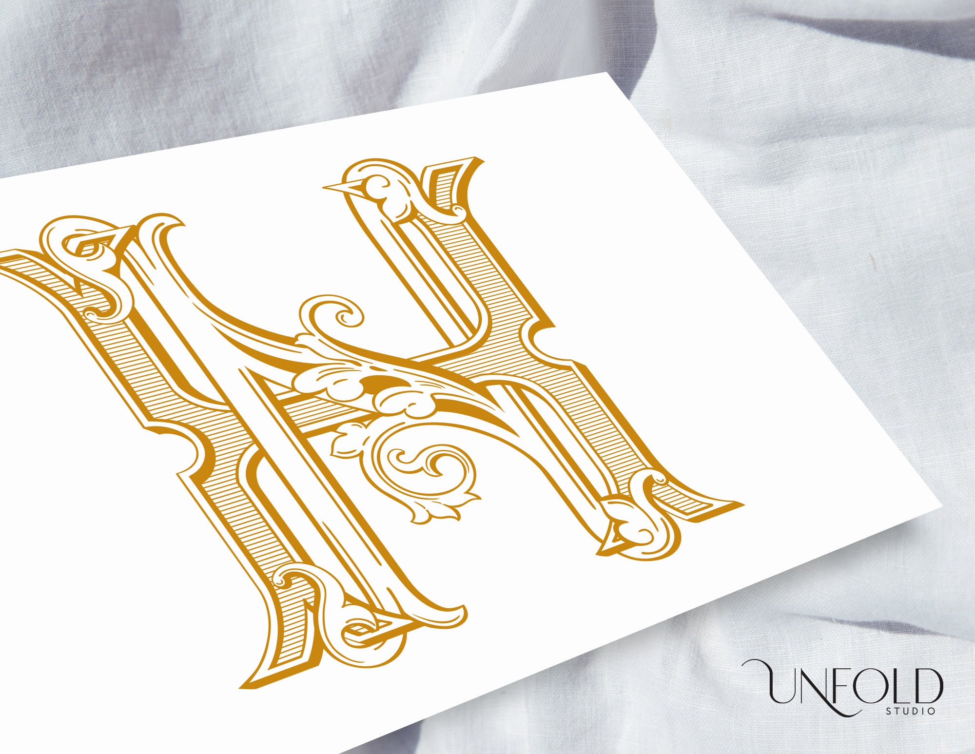 H & N Classic Interlocking Monograms, Wedding Monogram, Digital ...