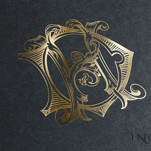 D and H Interlocking Monograms, Vintage Styled Monograms, Wedding or ...