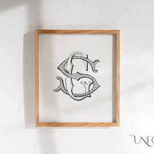 GS or SG Name Initials, Classic Monograms, Wedding Monogram, Digital ...