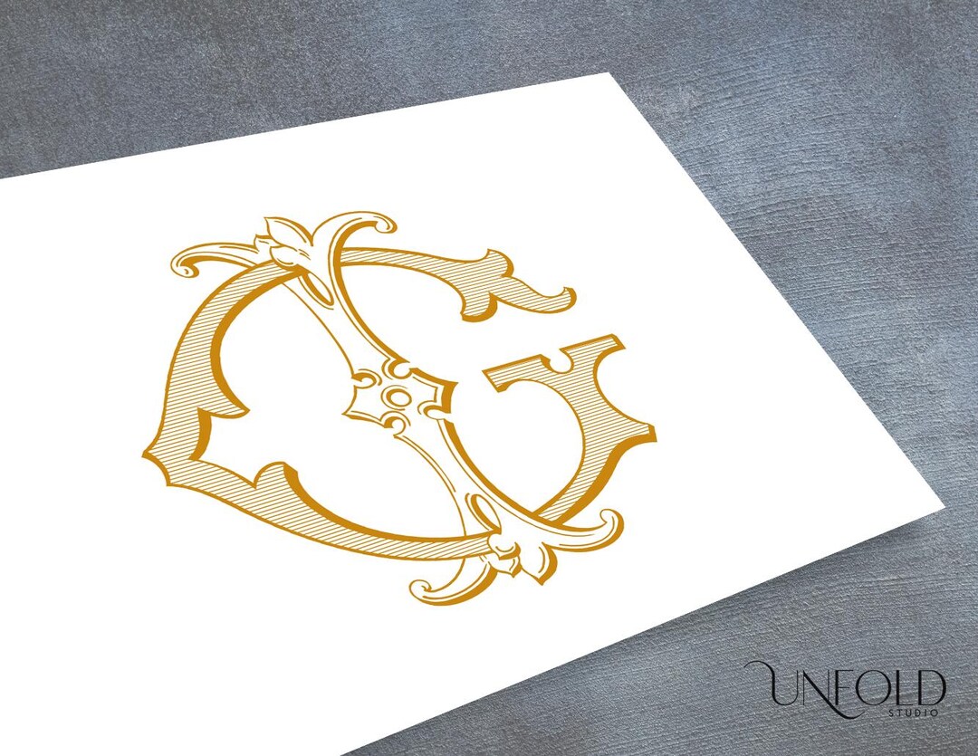 Pre-made Digital Monogram GI, IG Letters G & I | Instant Download Logo ...