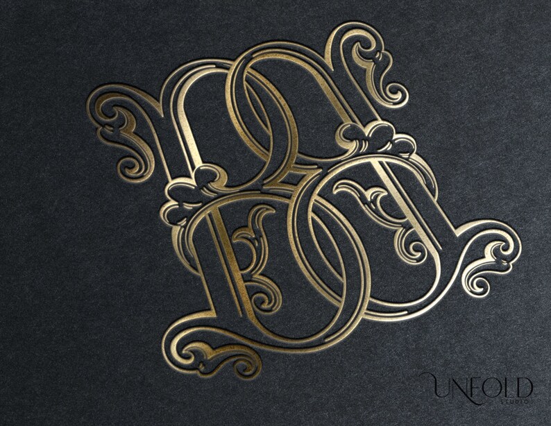 B and B Name Initials, Mirrored Monogram Initials for Couples or First ...