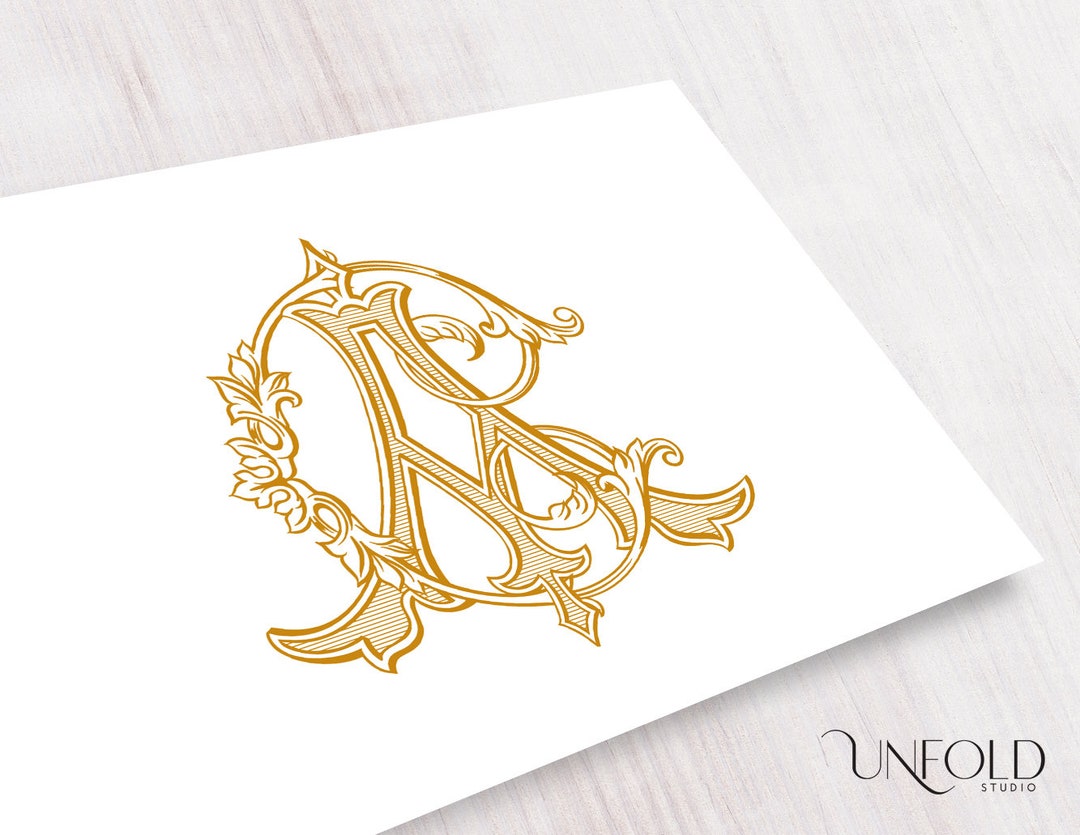 C & A Hand-painted Interwoven Vintage Monograms, Wedding Monogram ...