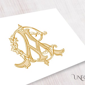 C & A Hand-painted Interwoven Vintage Monograms, Wedding Monogram ...