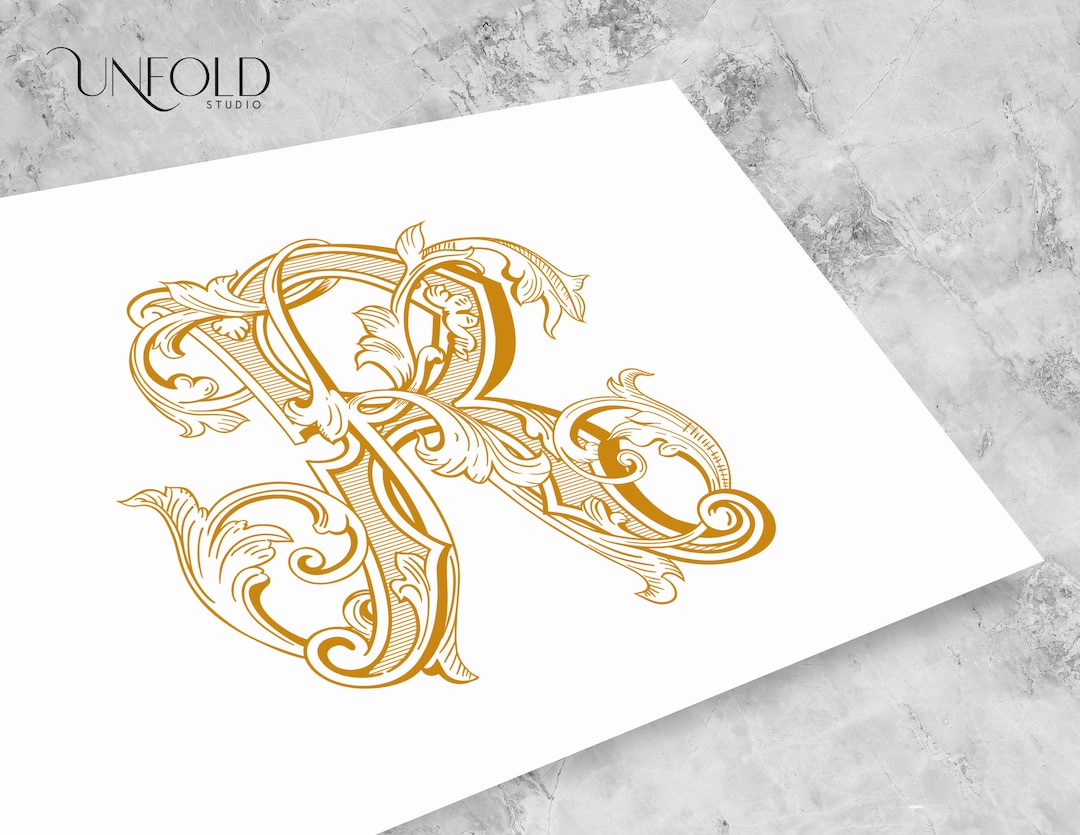 K, R Name Initials, Vintage Monograms, Wedding Monogram, Duogram ...