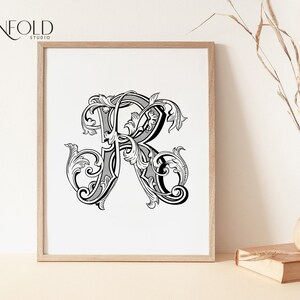 K R Name Initials Vintage Monograms wedding monogram | Etsy