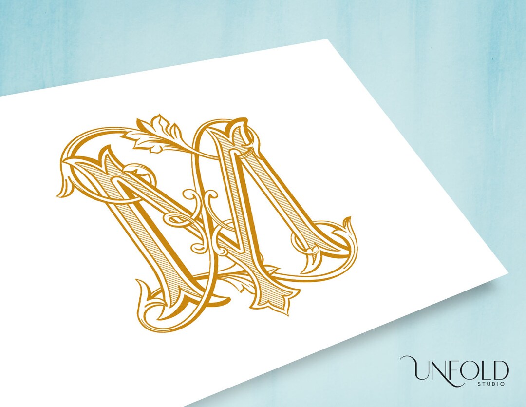Z & M Vintage Monograms, Wedding Monogram, Digital Download, Interwoven ...