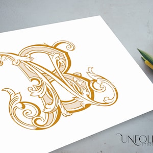 NB or BN Name Initials, Vintage Monograms, Wedding Monogram, Duogram ...