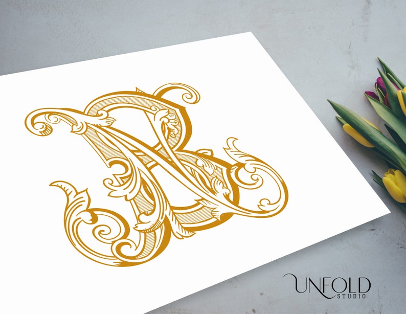 NB or BN Name Initials, Vintage Monograms, Wedding Monogram, Duogram ...