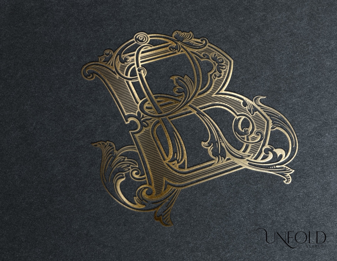 BR, RB Name Initials Vintage Monograms, Wedding Monogram, Duogram ...